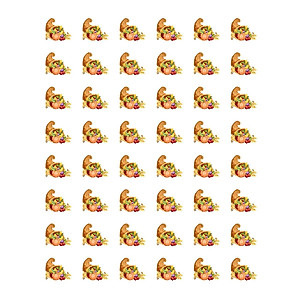 LLStickers 48 Envelope Seals Labels Stickers Thanksgiving Cornucopia, 1.2"