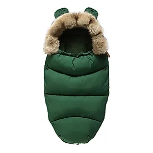 NC Baby Sleeping Bag Winter Keep Warm Stroller Bunting Bags for 0-3 Year-old Universal Footmuff Outdoor Thick Infant Blanket (Green) (NC)