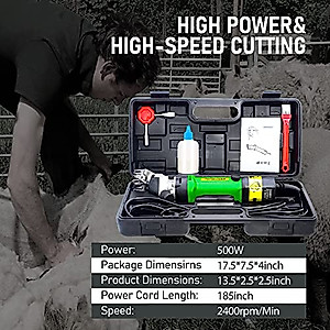 Sheep Shears, 550W Professional Electric Sheep Shears for Dog with Thick Hair, Sheep Clippers Equine Goat Pony Cattle and Large Thick Coat Animals, 6 Speeds Heavy-Duty Farm Livestock Haircut Trimmer
