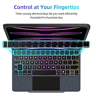 UOGIC Magic Keyboard Case for iPad Pro 11" 4th/3rd/2nd/1st Gen & iPad Air 10.9" 5th/4th Gen, iPad Keyboard with Floating Magnetic Design, Multi-Touch Trackpad, 7 Modes Backlight