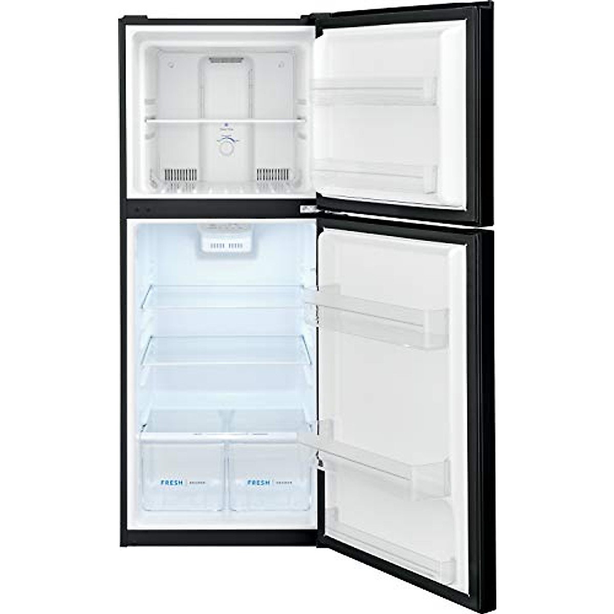 Frigidaire 11.6 Cu. Ft. Compact ADA Top Freezer Refrigerator in Black with Electronic Control Panel, Reversible Door Swing, ENERGY STAR