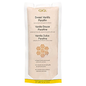 GiGi Paraffin Wax, Sweet Vanilla Paraffin Bath Wax With Spa Quality Finish, with Cocoa Bean and Soybean Extracts, 16 Oz.