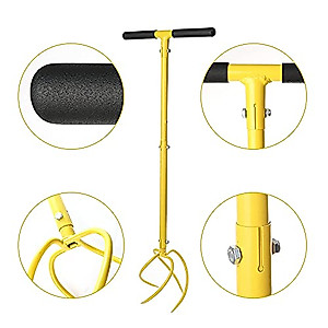 BARAYSTUS Height Adjustable Hand Tiller Garden Claw Twist Tiller Cultivator Tiller Soil Lossener Lawn Aerator Areator Loosen, Rototiller, Garden Bed and Plant Box Cultivator, Garden Tools.