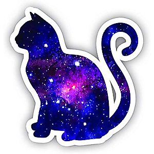 Cat Sitting Galaxy Magnet Magnets Car Refrigerator Metal Sign Magnetic Vinyl 5"