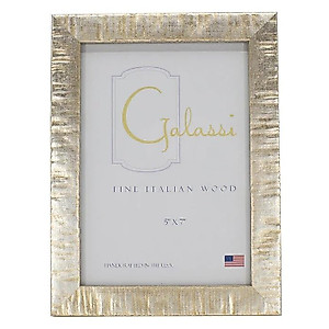 F. G. Galassi Handcrafted Fine Italian Wood Photo Picture Frame Silver Tone Crepe - 5 x 7-55857