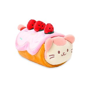 Anirollz Stuffed Animal Plush Toy - Official Roll Blanket Outfitz Doll |Soft, Squishy, Warm, Cute, Comfort, Safe| Strawberry Roll Cake Pillow with Kitty - Birthday Decorations Gift 6" Kittiroll