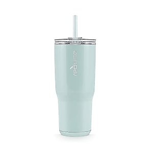 REDUCE Cold1 24 oz Tumbler with Lid and Straw - Dual-Wall Vacuum Insulated Stainless Steel Tumbler - Keeps Drinks Cold up to 24 Hours - Inner Ounce Markings to Track Hydration - OG Sea Glass