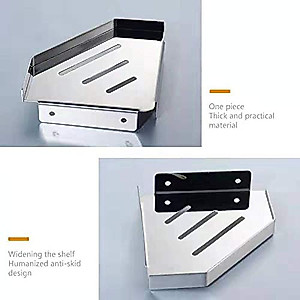 Lavatory Bathroom Corner 304 Stainless Steel Shelf Wall Mount Triangular, Soap Holder,Polished