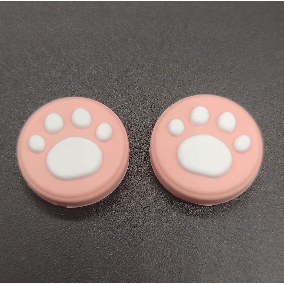 2 x Silicone Analog Controller Thumb Stick Joystick Grips Cap for Switch NS & Switch Lite Controller Joy-Con ThumbStick Cute Cat Paw Claw (Pink-White)