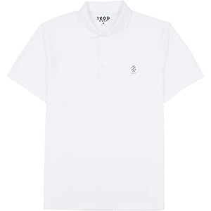 IZOD Men's Performance Golf Grid Polo, White, X-Large