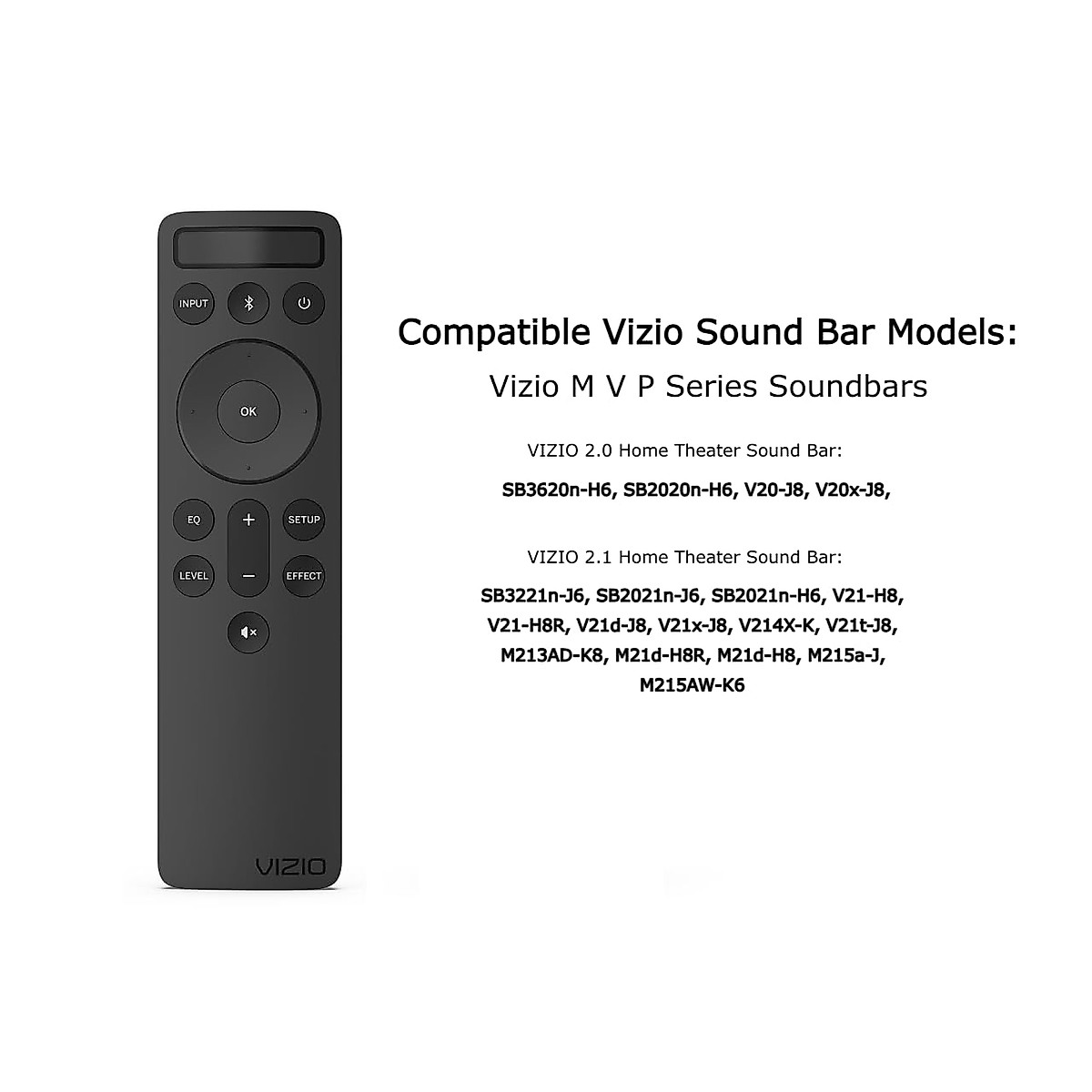 OEM Replacement Backlit Display Bluetooth Remote Works for All Vizio Premium Sound Bar Home Theater System