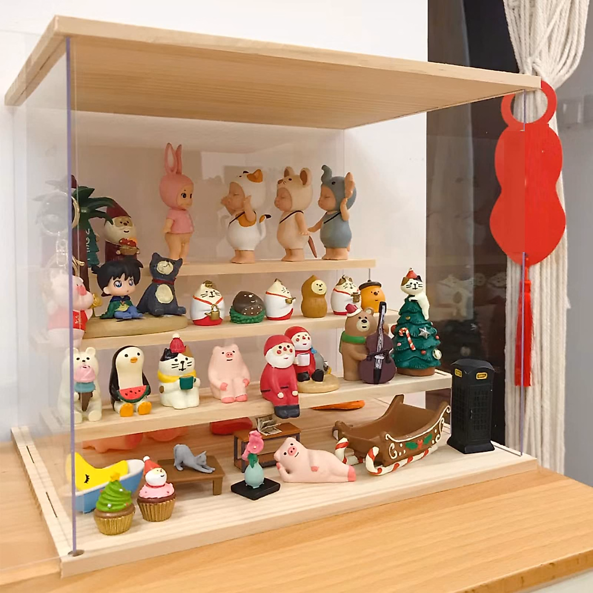 Large Clear Acrylic Display Case for Action Figure Funko Pop Collectibles ,Display Stand Riser Shelf with 3 Steps,Display Box for Toy Collectibles (3 Layer)