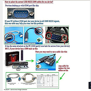 Letotech Cross Wired USB serial Cable FTDI ft232r USB RS232 to DB9 Female Adapter Null Modem Cable PC Control TV Cable (Null modem pinout)