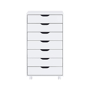 Naomi Home 7-Drawer Unit Craft Storage Cabinet Makeup Organization and Storage Drawers White
