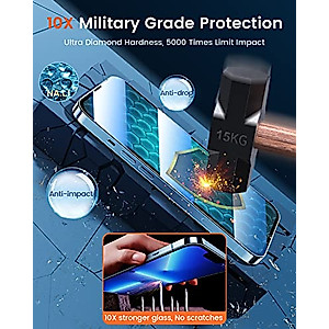 MRGLAS 2-Pack [Auto-Alignment Kit] Screen Protector for iPhone 13 Pro Max/ 14 Plus 6.7" [10X Military Grade Protection] iPhone 13 Pro Max/ 14 Plus Diamond Hard Tempered Glass Film Case-Friendly