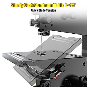 Woodskil 9-Inch 2500FPM Band Saw with Steel Base, Cast Table, Removable Key - Benchtop