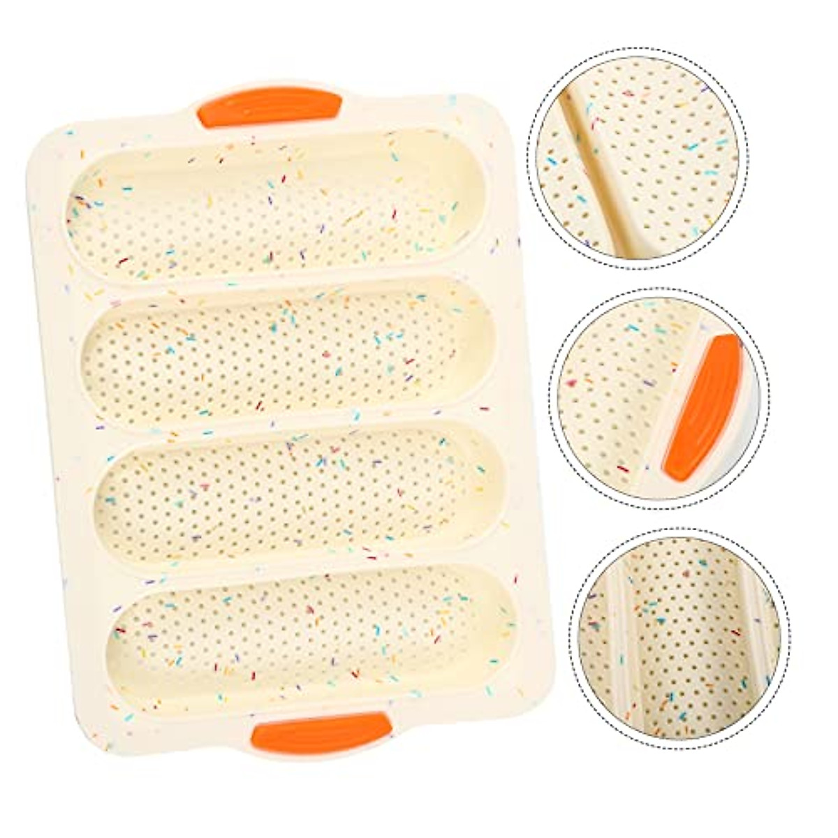 KICHOUSE Silicone Mold Toast Oven Ice Cube Candy Stainless Steel Roasting Pan Sourdough Silicone French Bread Pan Perforated Baking Form French Bread Baking Pan Kitchen Utensil