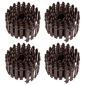 AUEAR, 35 Inch Mini Fairy Garden Fence Wood Ornament Wooden Decorative Picket for DIY Crafts Project (Brown, 4-Pack)