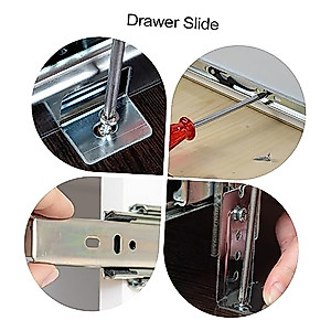 OSALADI 2 Pairs Guide Desk Drawer Desk Trays Ball Bearings Furniture Slides Drawer for Desk Computer Desk Rails Rack Bearing Slides Keyboard Tray Rails Dedicated Cold Rolled Steel Hardware