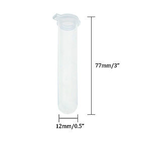 20 Pcs Clear Plastic Tubes with Snap Cap Empty Storage Containers Vials for Beads, Sew Needle, Small Items, 12mm x 77mm