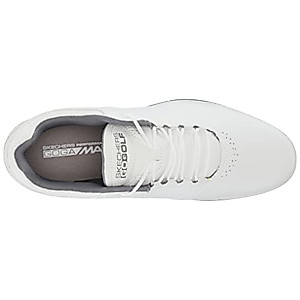 Skechers Men's Pivot Spikeless Golf Shoe, White/Gray, 10.5