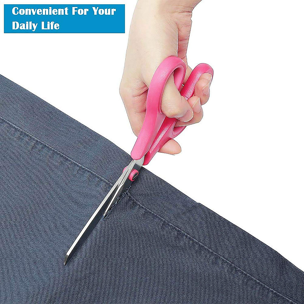 KUONIIY Scissors,Sharp Scissors Blade,Ergonomic Comfortable Handle,Sturdy Sharp Scissors for Office Home School Sewing Fabric Craft Supplies,20 Pack,8inch