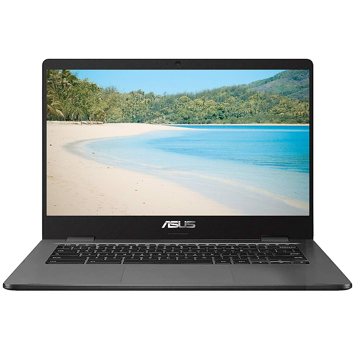 ASUS 2020 Chromebook 14 Inch Laptop| Intel Celeron N3350 up to 2.4 GHz| 4GB Memory| 32GB eMMC| Bluetooth| Webcam| Chrome OS| Silver + NexiGo 32GB MicroSD Card Bundle