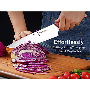 Chef Knives Set, 6-Piece Kitchen Knife Set, Sharp Professional Cooking Knives with High-Carbon-Stainless-Steel Blades