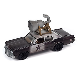 1974 Monaco Police Car Black and White (Dirty) w/Roof Speaker Blues Brothers (1980) Movie Pop Culture 2023 Release 3 1/64 Diecast Model Car by Johnny Lightning JLPC013-JLSP346