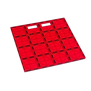 Playmags Super Durable Building Stabilizer Set, Great Add On to All Magnet Tiles Sets, Works with All Leading Brands 1-12"x12" & 4-6"x6" (Colors May Vary)