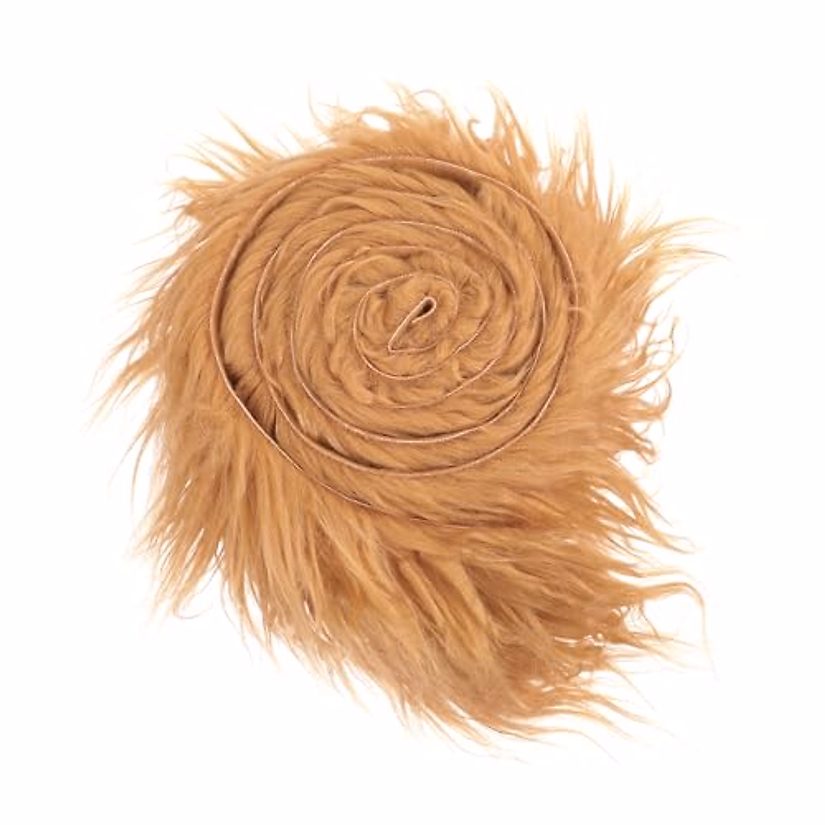 Lusofie 1Pc Faux Fur Fabric Brown Fur 4 x 60inch Fake Craft Fur Fluffy Fuzzy Fur Fabric Precut Strips for Costume DIY Gnomes Beard Santa Claus Hair Dwarf Cosplay Christmas Decoration