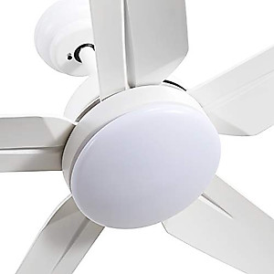 FINXIN Indoor Ceiling Fan Light Fixtures White Remote LED 52 Ceiling Fans For Bedroom,Living Room,Dining Room Including Motor,5-Blades,Remote Switch (5-Blades)