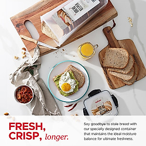 Tafura Bread Container | Plastic Bread Box | Bread Keeper with Airtight Lid | Bread Storage Loaf Container | Airtight Loaf Bread Saver, BPA Free, 5 Liter