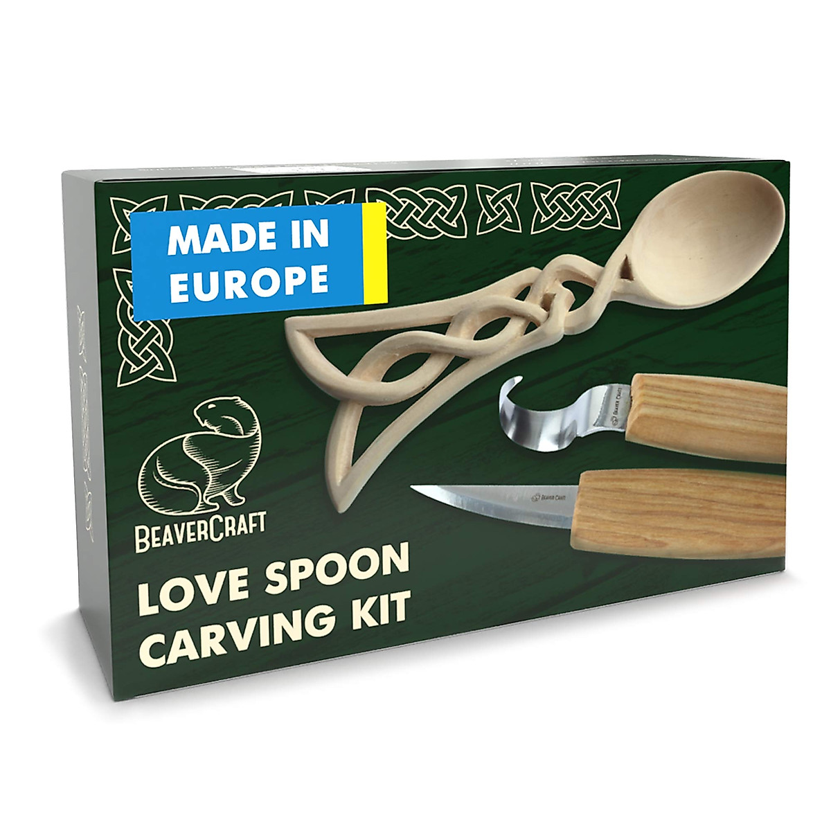 BeaverCraft, Wood Whittling Kit for Beginners DIY04 - Spoon Carving Kit - Wood Carving Whittling Hobby Kit for Adults and Teens - Wood Carving Hook Knife - Woodworking Tools - Spoon Carving Tools