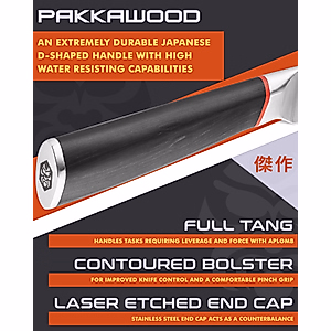 KESSAKU 4-Inch Paring Knife - Spectre Series - Forged Japanese AUS-8 High Carbon Stainless Steel - Pakkawood Handle with Blade Guard