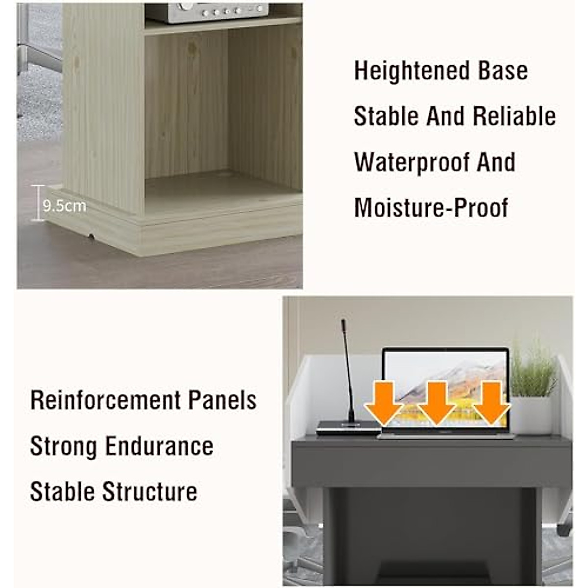 Wooden Podium Floor-Standing Pulpits with Storage Shelves and Drawers Lecterns Large Presentation Stand Speaking Lectern