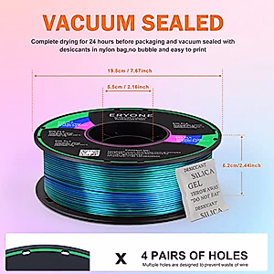 ERYONE Silk Tri-Color Coextrusion PLA Filament,3D Printer 1.75mm,+/-0.03mm, Triple Color Filament 1KG(2.2lbs), Silk Red,Blue and Green