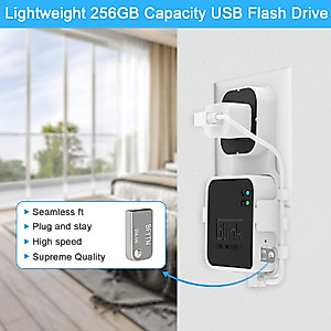 256GB Blink USB Flash Drive for Local Video Storage with The Blink Sync Module 2 Outlet Wall Mount Bracket Holder for Blink Outdoor with Short Cable (Blink Add-On Sync Module 2 is NOT Included)