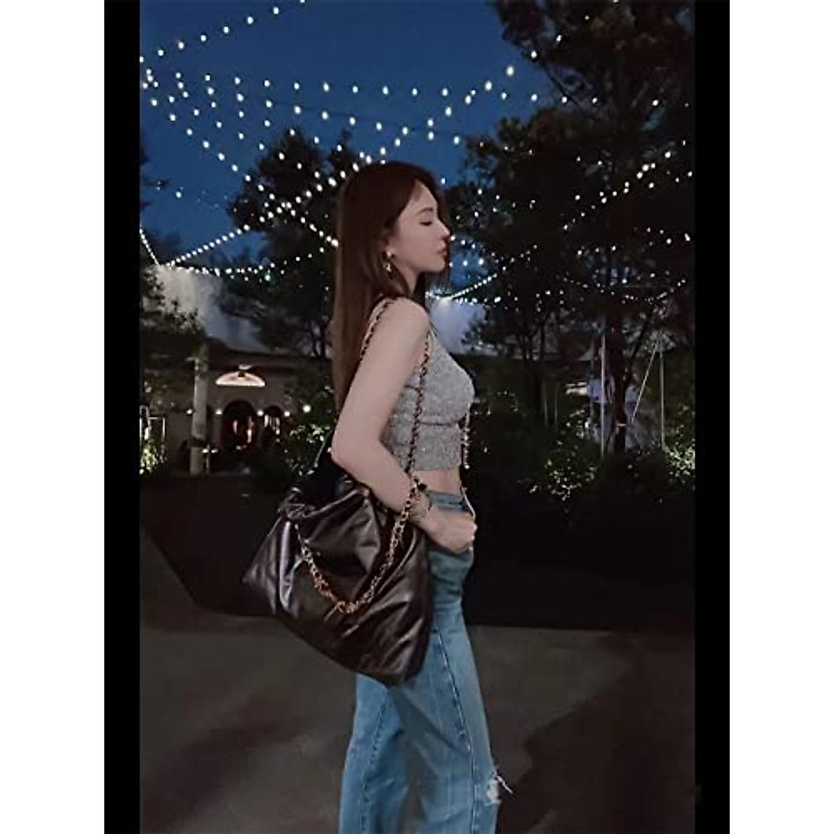 Quilted Handbags for Women Designer Tote Bag Leather Shoulder Purses Black Luxury Hobo Bags Girls Ladies