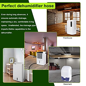 12FT Dehumidifier Drain Hose with 3/4 Inch FHT Connector, featuring Rust-Resistant Brass Fittings for Leak-Proof Connection, Perfectly Compatible with Most Dehumidifier Brands(7 Length Options)