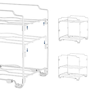 Bextsware 2 PACK Stackable Kitchen Wrap Organizer Rack, Pantry Organization and Storage for Aluminum Foil, Parchment Paper and Plastic Food Bags, White