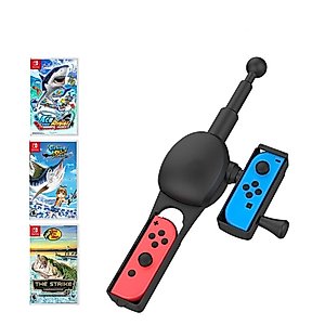 [New Upgrade] FunMax Fishing Rod Hand Grip for Nintendo Switch Joy-con Compatible with Fishing Star World Tour, Legendary Fishing, Bass Pro Shops: The Strike Championship Edition