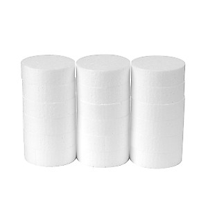 Crafare 3 Inch Foam Circles for Crafts 18 Pack 1 Inch Thick Round Polystyrene Discs for DIY Projects White