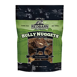 Redbarn All-Natural Bully Nuggets Healthy Dog Training Treat Bites - Grain-Free Beef Lung Made in USA for Small Medium Large Breeds - Nutritious Soft Real Meat Chew Snacks - 3.9 oz (Pack of 12)