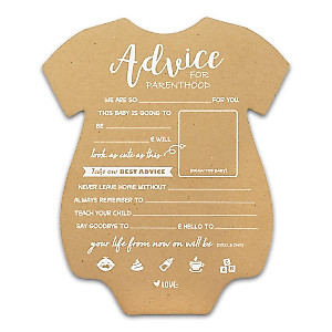 Summer-Ray.com 50pcs Baby Onesie Baby Prediction and Parenthood Advice Cards for Baby Shower 5" x 7" Heavyweight (Baby Boy)