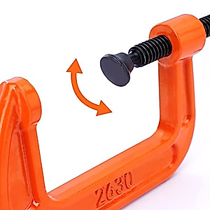 PONY Malleable Iron C-Clamp Set, 3-Piece, (1", 2", 3") Orange