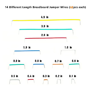Makeronics 560 Pieces Jumper Wire Kit with 14 Lengths for Breadboard Prototyping Solder Circuits | Electronics Experiment | Arduino or Raspberry Pi or Jetson Nano | Storage Box