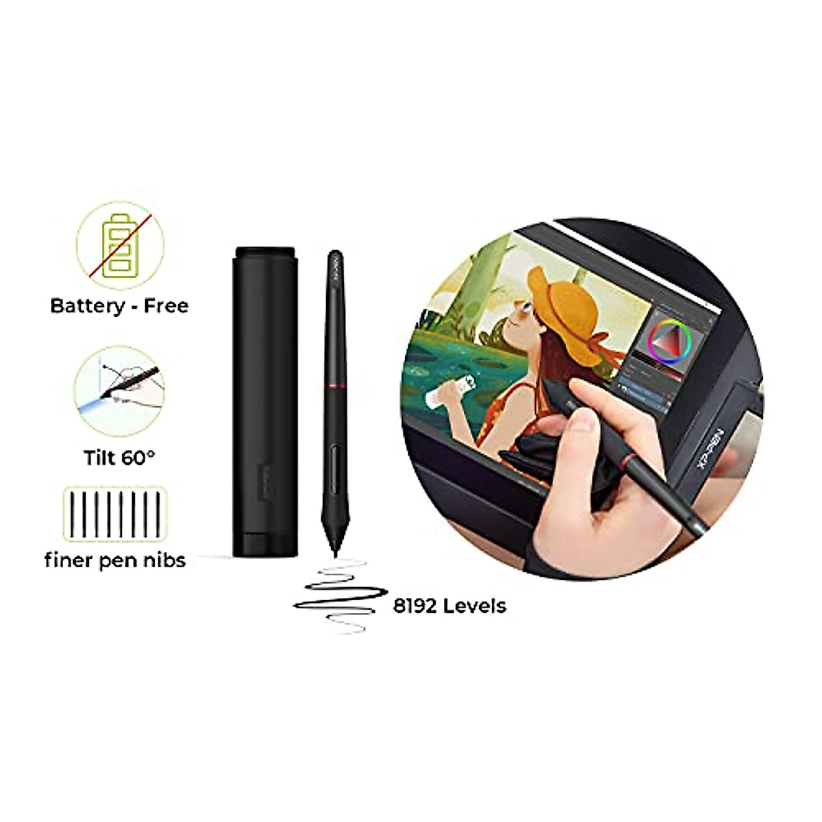 XPPen Artist12 Pro 11.6" Drawing Tablet with Screen Pen Display Full-Laminated Graphics Tablet with Tilt Function Battery-Free Stylus and 8 Shortcut Keys(8192 Levels Pen Pressure and 72% NTSC)