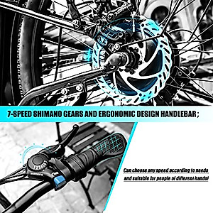 Axiniu Electric City Bike for Adults | 26'' Electric Commuter E-Bike | Shimano 7-Speed | Peak 500W Brushless Motor with 36V UL-Certified Removable Battery | Electric Bicycle