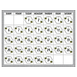 CTP Bees Calendar Days Learning Décor Accents for Classroom (Creative Teaching Press 10585)